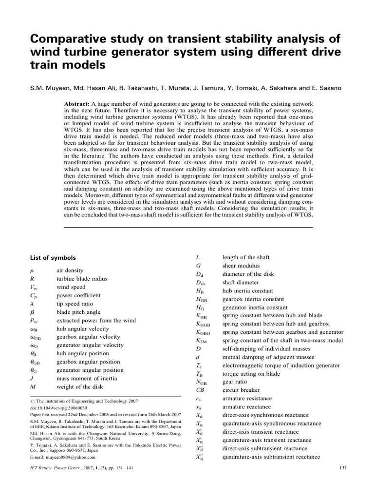 Comparative Study On Transient Stability Analysis of Wind Turbine ...