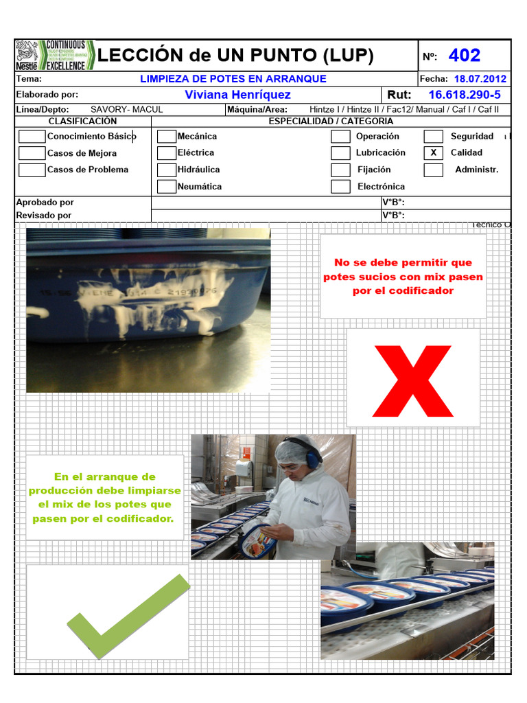 Limpieza de Potes en Arranque de Producción | PDF