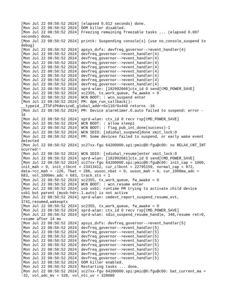 Standby Kernel Log 2024 0722 092201 | PDF | Computer Hardware ...
