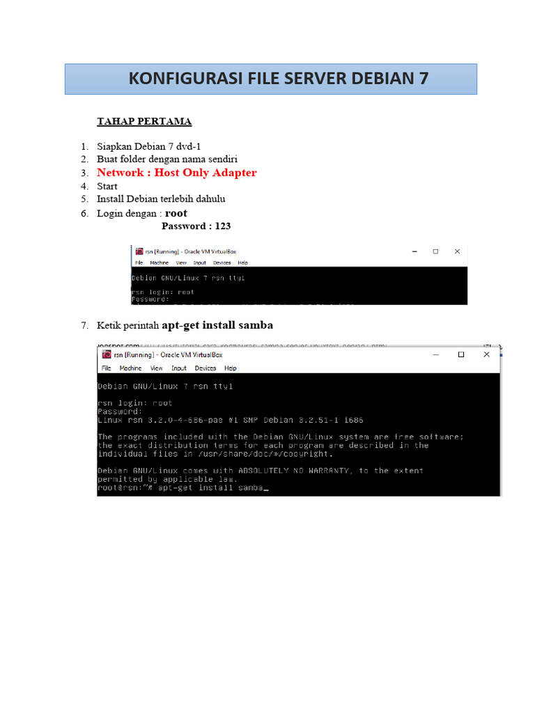 Konfigurasi File Server Debian 7 | PDF