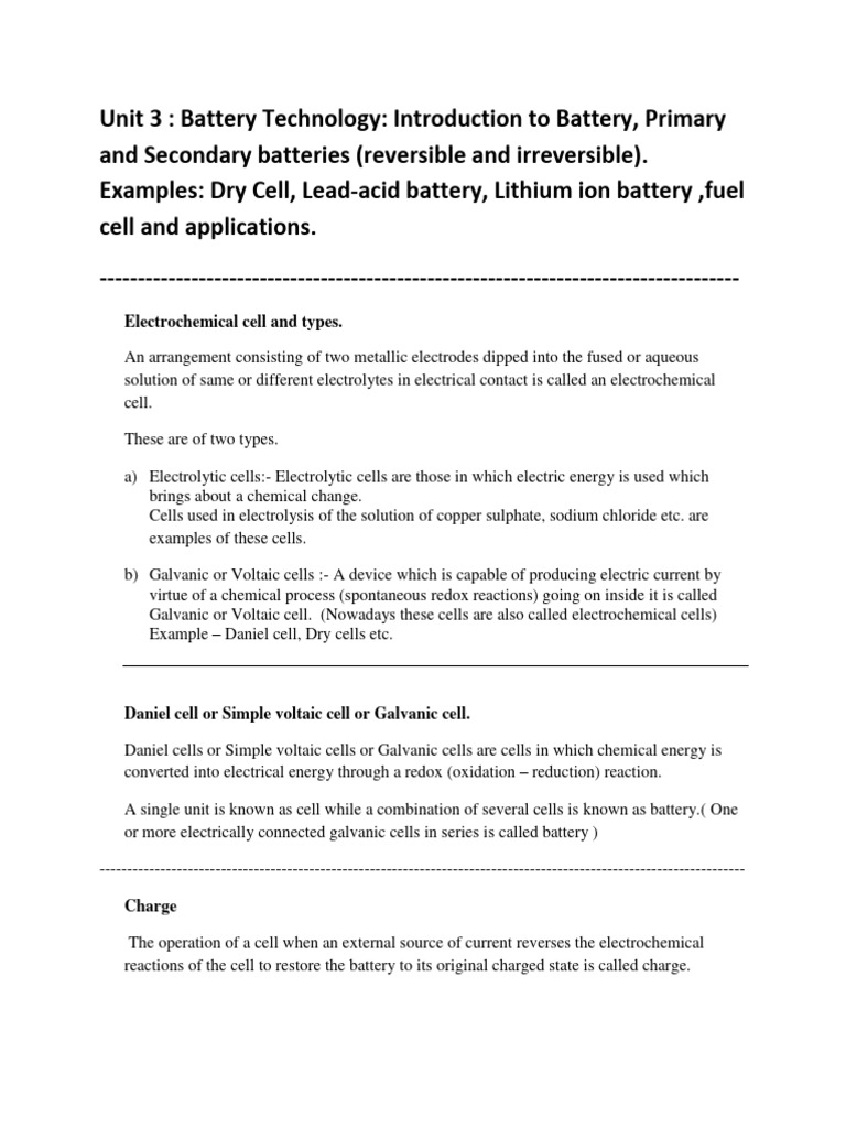 Battery Technology | PDF | Lithium Ion Battery | Rechargeable Battery