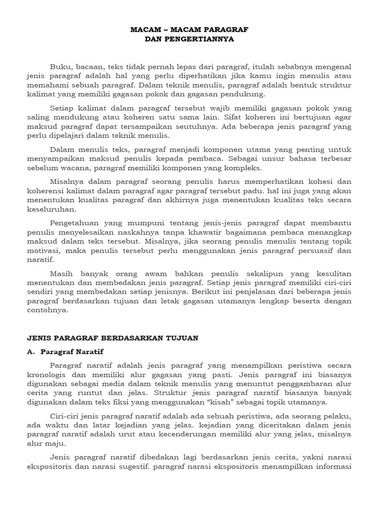 Macam-Macam Paragraf | PDF
