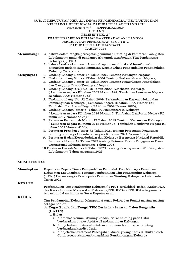 SK TPK Baru 2024 Pangkatan | PDF