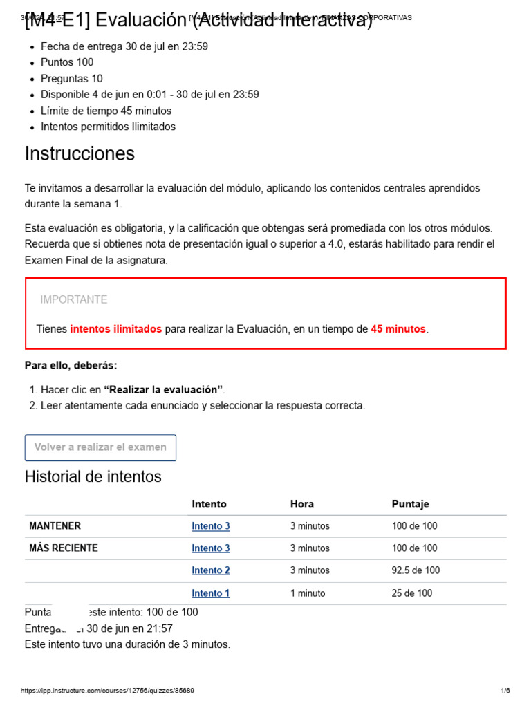 (M4-E1) Evaluación (Actividad Interactiva) - FINANZAS CORPORATIVAS | PDF | Opción (Finanzas ...