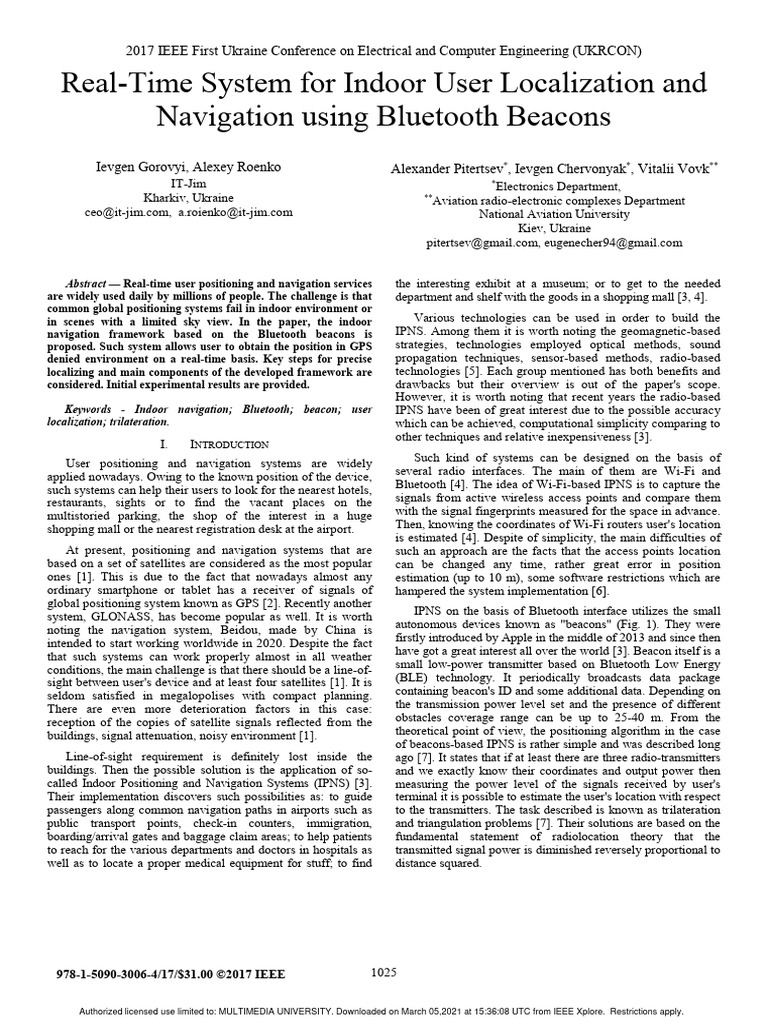 Realtime Localization and Navigationsystem | PDF | Navigation | Application Software