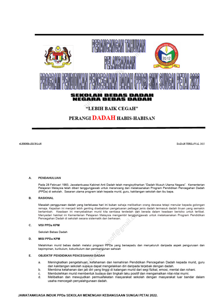 Contoh Perancangan PPDa 2022 - ZURKURNAN | PDF