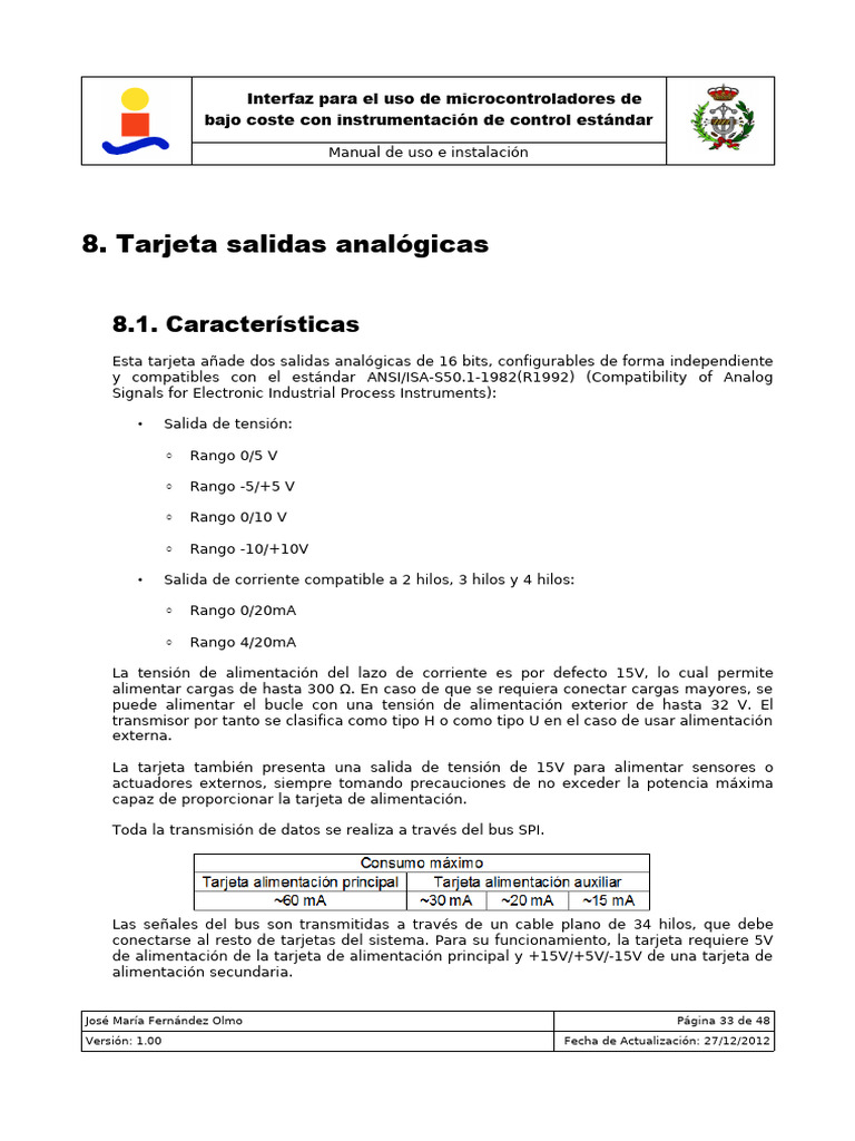 Tarjeta de Salidas Analã Gicas | PDF | Microcontrolador | Ciencias de ...