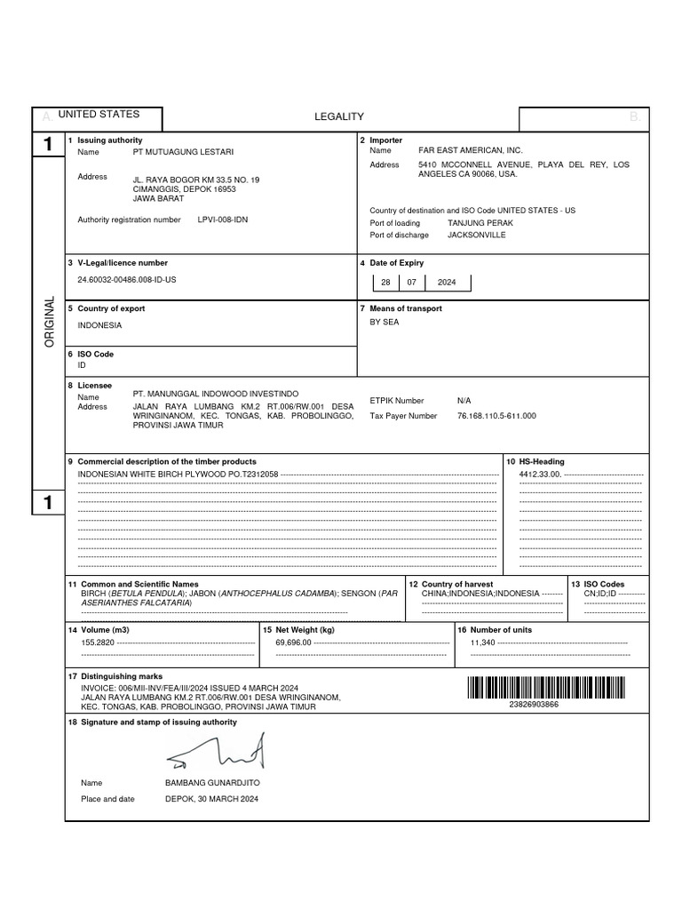 Indonesian Birch Plywood Export License Pdf Trees