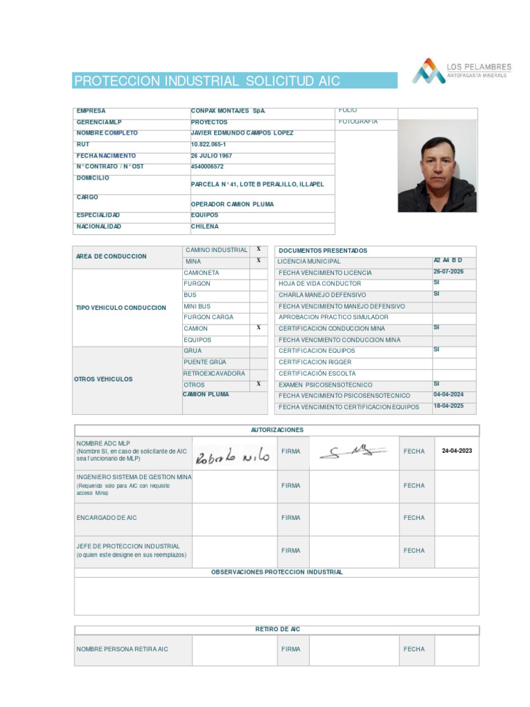 Formulario Solicitud | PDF