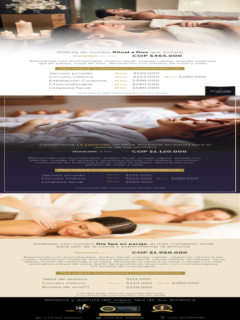 Spa Parejas | PDF | Actividades de ocio