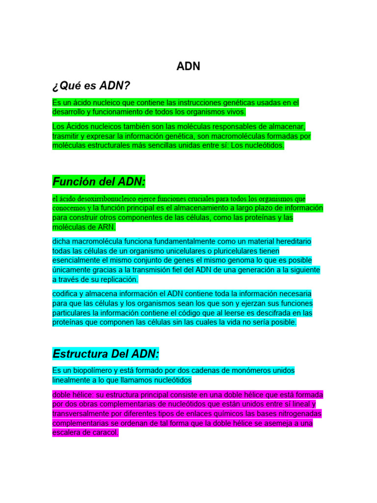 ADN DB exponer | Descargar gratis PDF | Adn | Nucleótidos