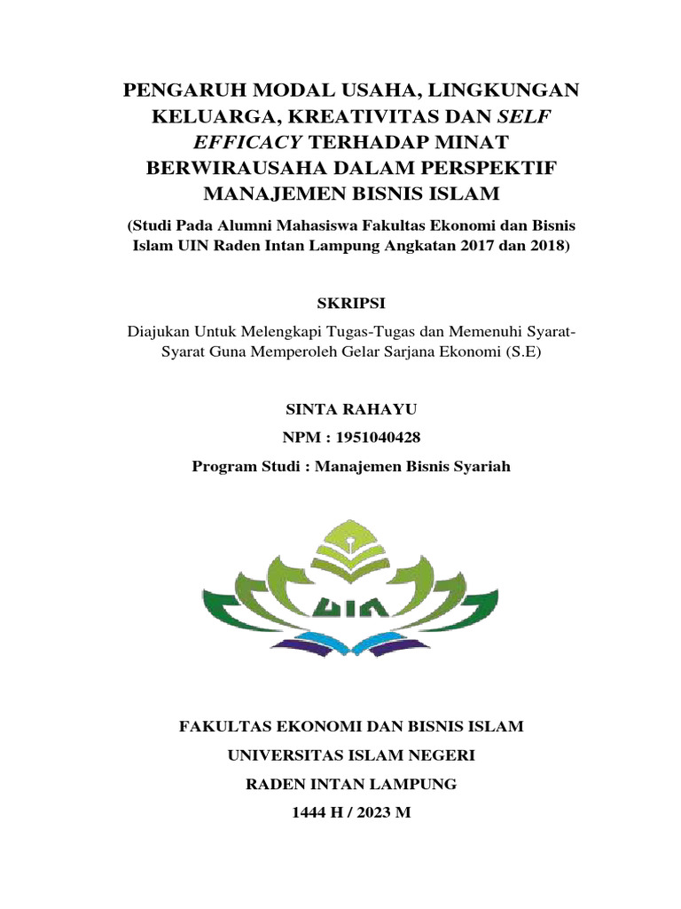 Skripsi Sinta Rahayu Revisi Fix 21 | PDF