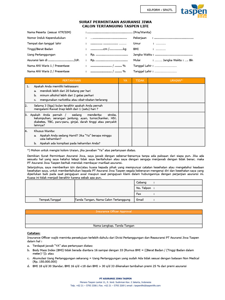 Spaj 1 Lembar | PDF