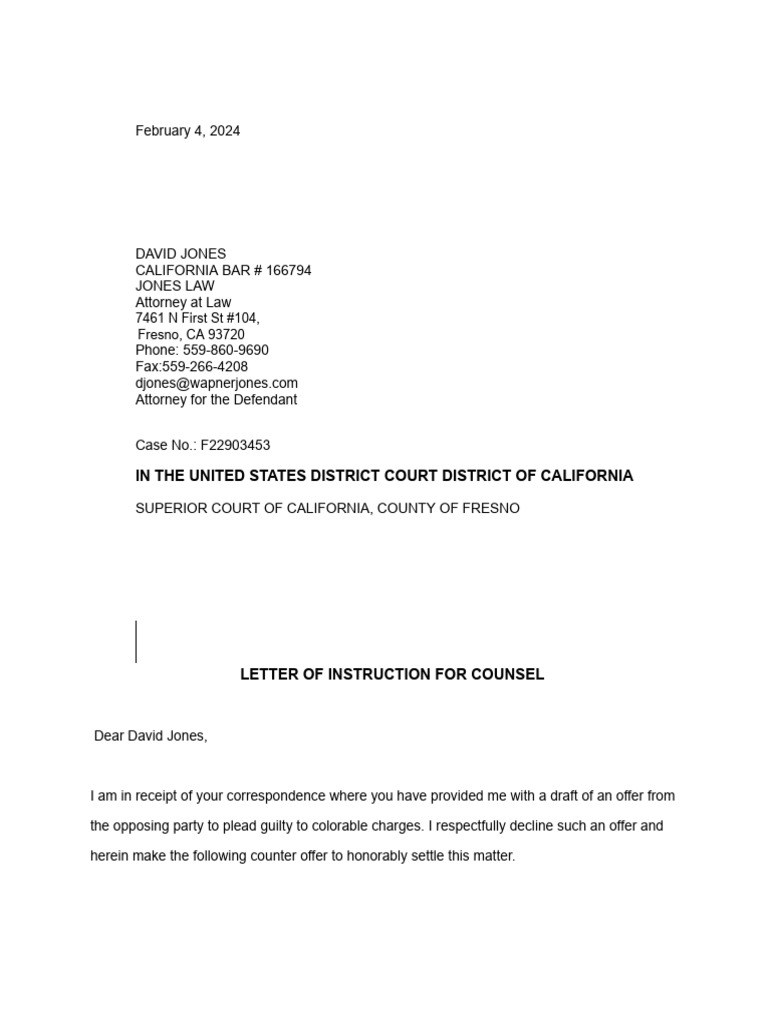 Letter of Instruction For "Lawyer" | PDF | Bankruptcy | Lawyer