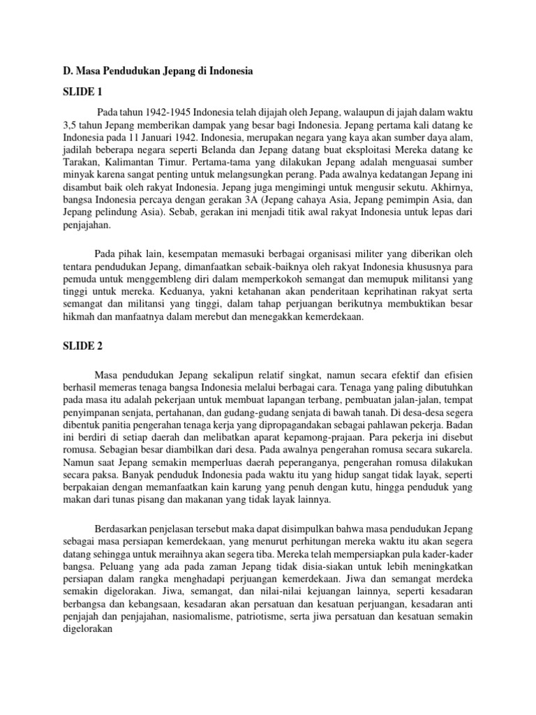 Dampak Pendudukan Jepang 1942-1945 | PDF