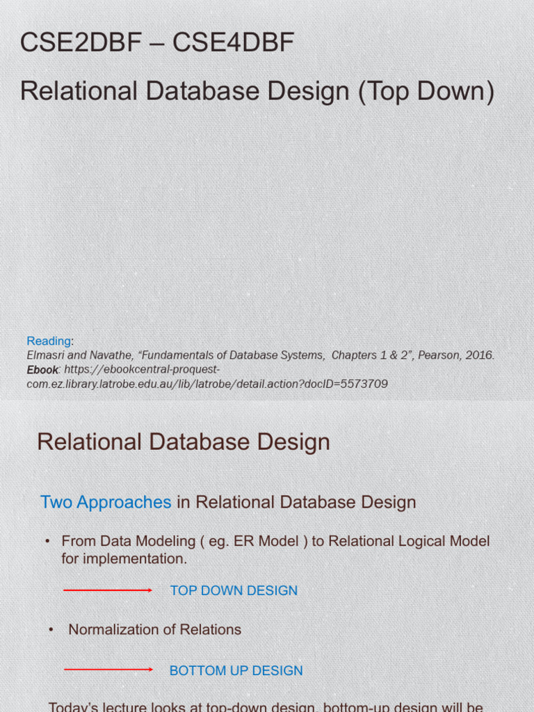 W2 Topic3 RelationalDatabaseDesign 2021 | PDF | Relational Database | Information Technology