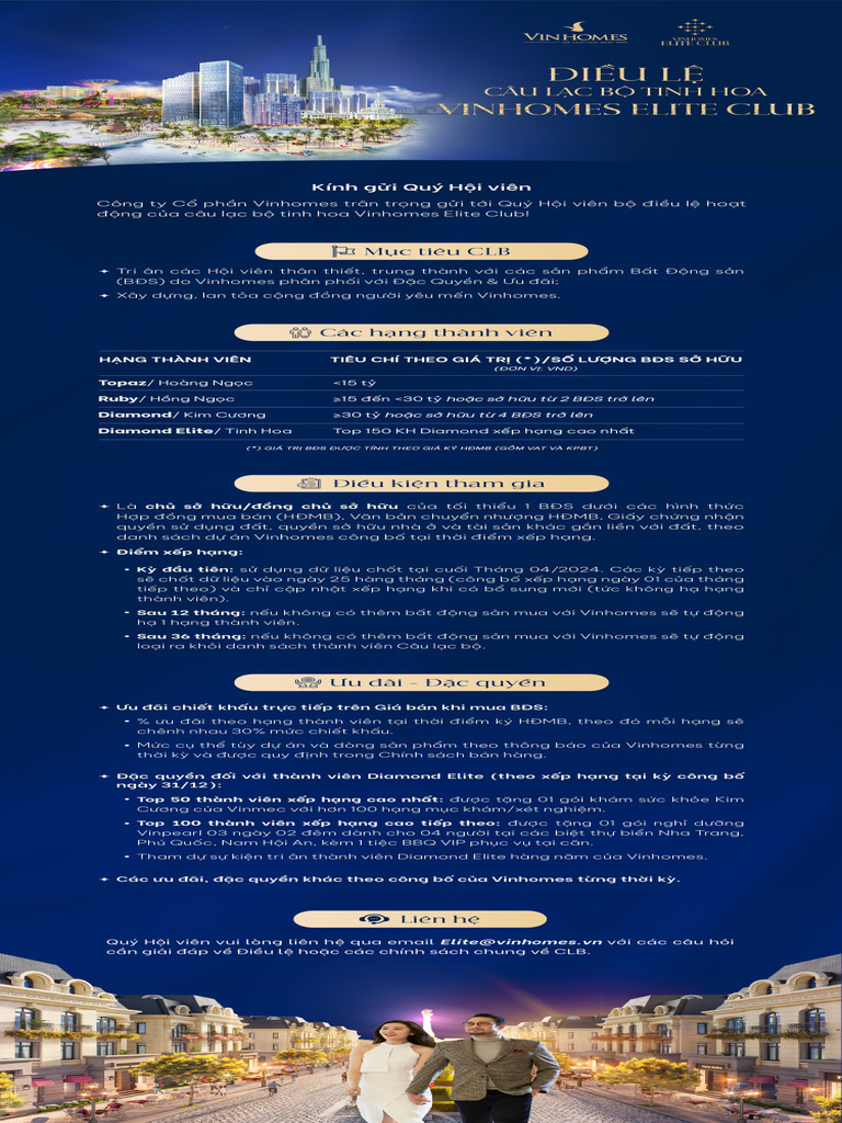 Điều Lệ CLB Tinh Hoa Vinhomes | PDF