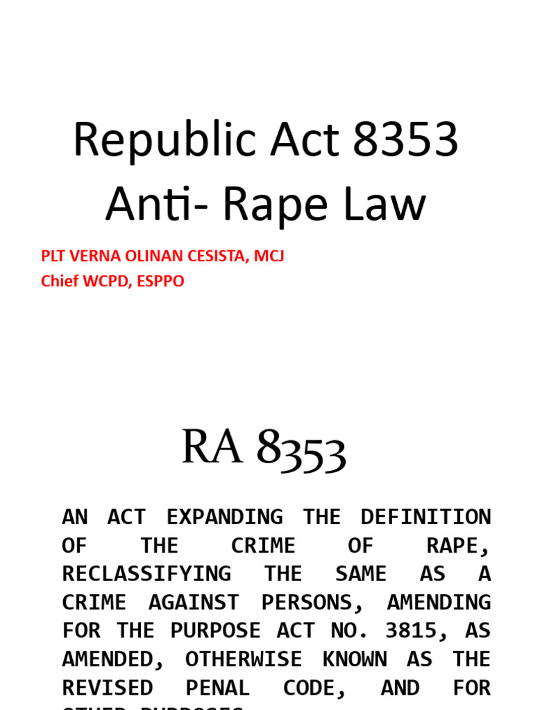 Ra 8353 Presentation | PDF | Rape | Crimes