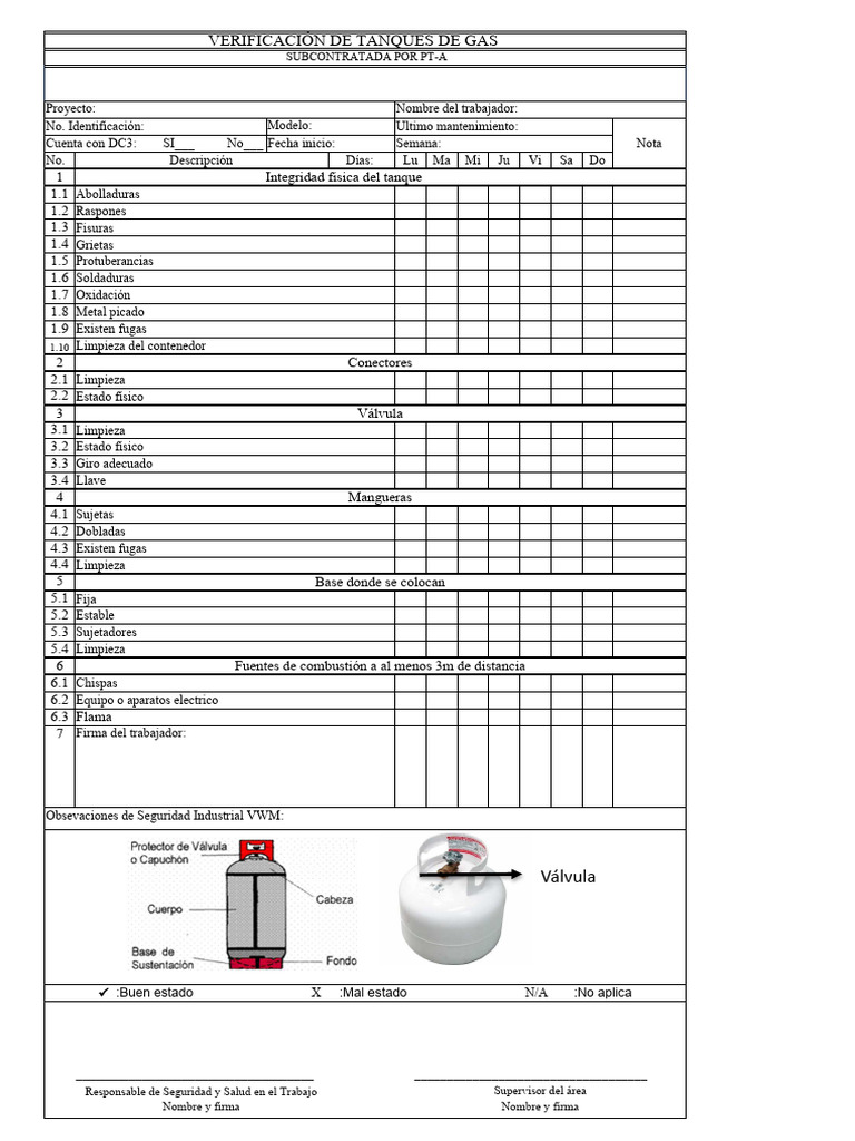 Verificación de Tanques de Gas PT-A | PDF