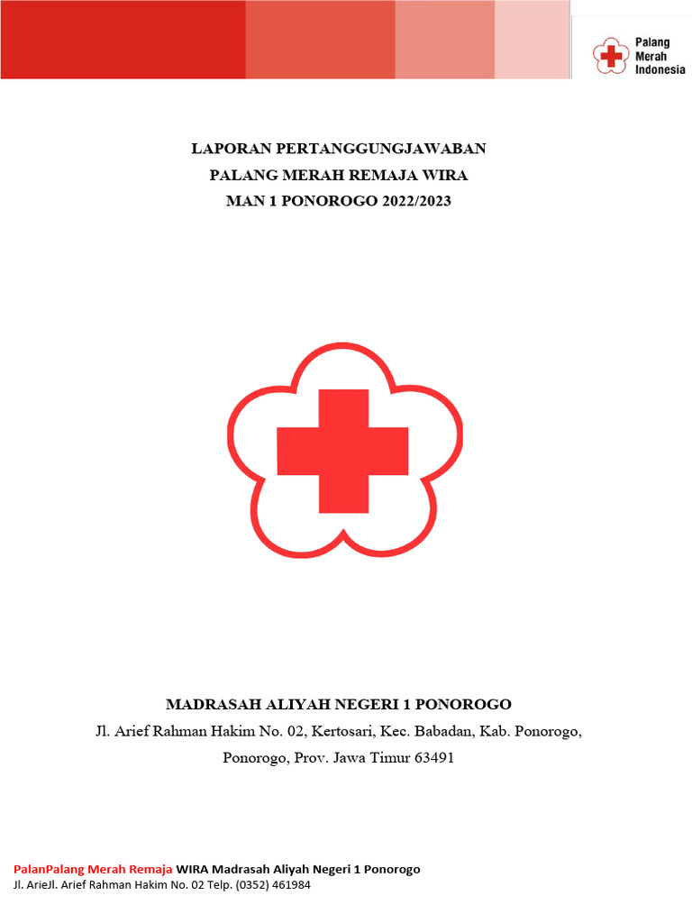 Contoh Lembar Pertanggung Jawaban Organisasi PMR | PDF