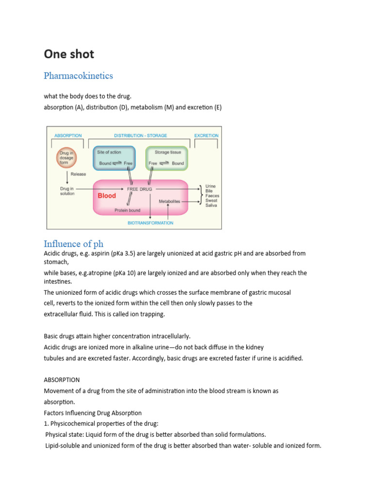 One Shot | PDF | Pharmacology | Drugs