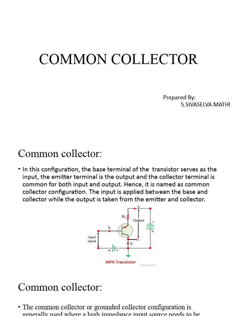 Common Collector | PDF | Bipolar Junction Transistor | Electromagnetism
