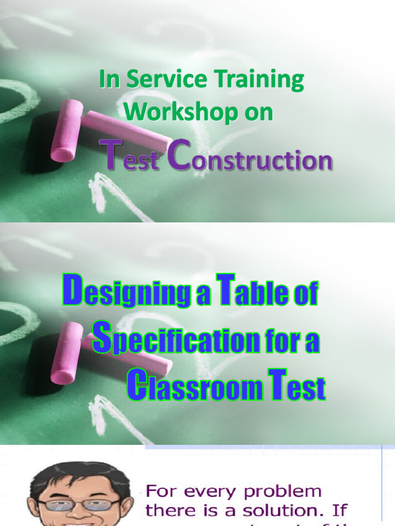 Table of Specifications Pseminarpt | PDF | Educational Assessment ...