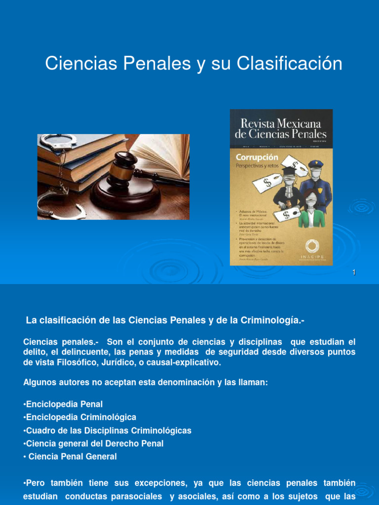 Clasificación de Ciencias Penales | PDF | Criminología | Derecho penal