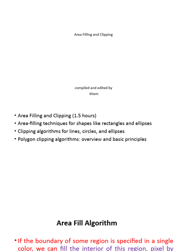 Area Filling | PDF | Area | Computer Science