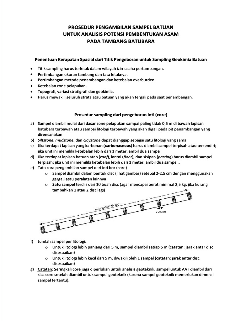 PDF Prosedur Pengambilan Sample Batuan Aat - Compress | PDF | Sains ...