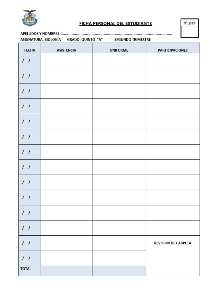 Ficha Personal | PDF