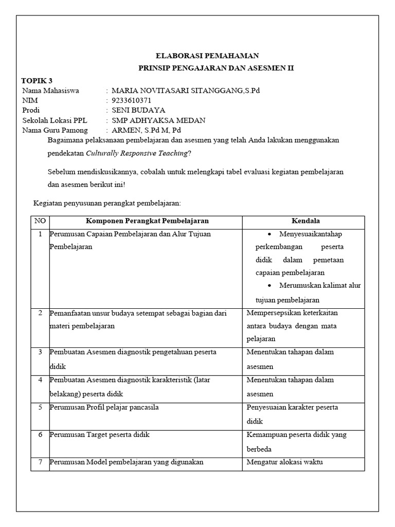 Elaborasi Pemahaman Topik 3 | PDF | Karier & Perkembangan