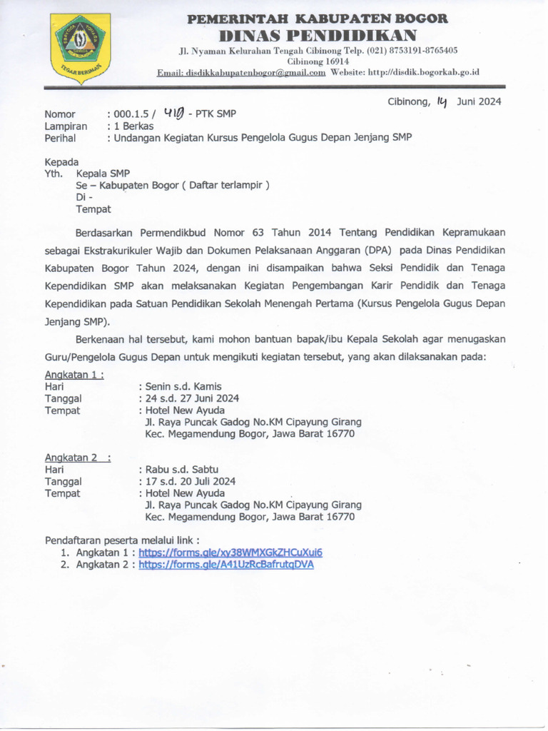 Surat Undangan Gudep 2024108 | PDF