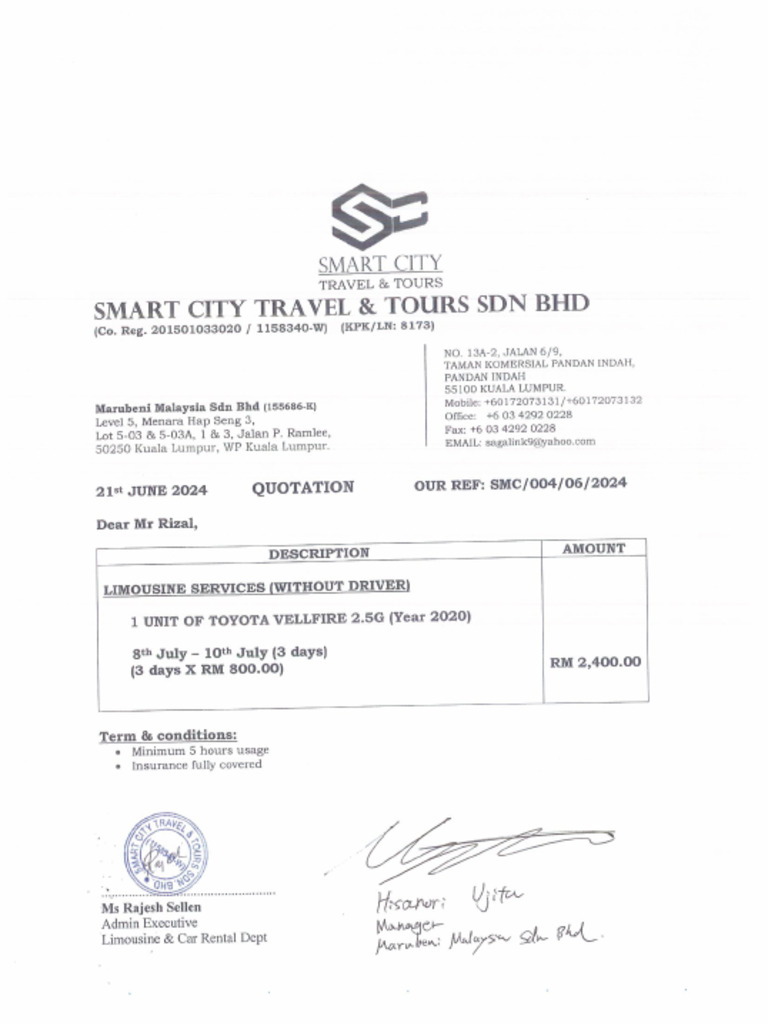 Marubeni (Quotation No. 004 DD 21.06.2024) | PDF