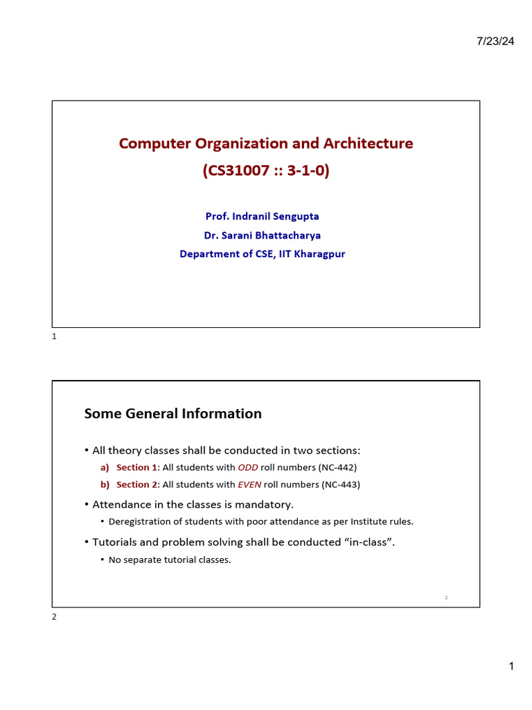COA Module0 INTRO | PDF | Computing | Computer Science