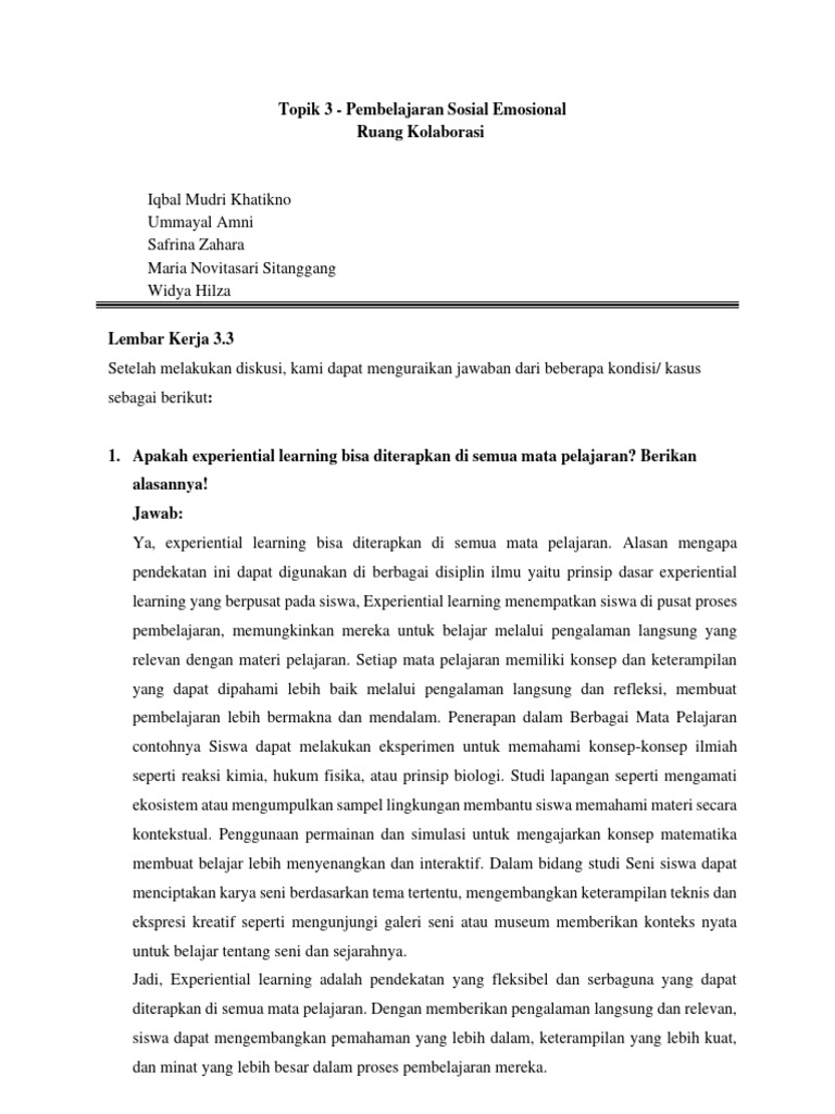 PSE - T.3 - Ruang Kolaborasi (Kelompok) | PDF