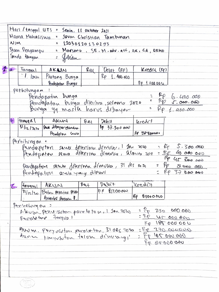 UTS Akm 1 - Jovan Christian Tambunan - S1 - A | PDF
