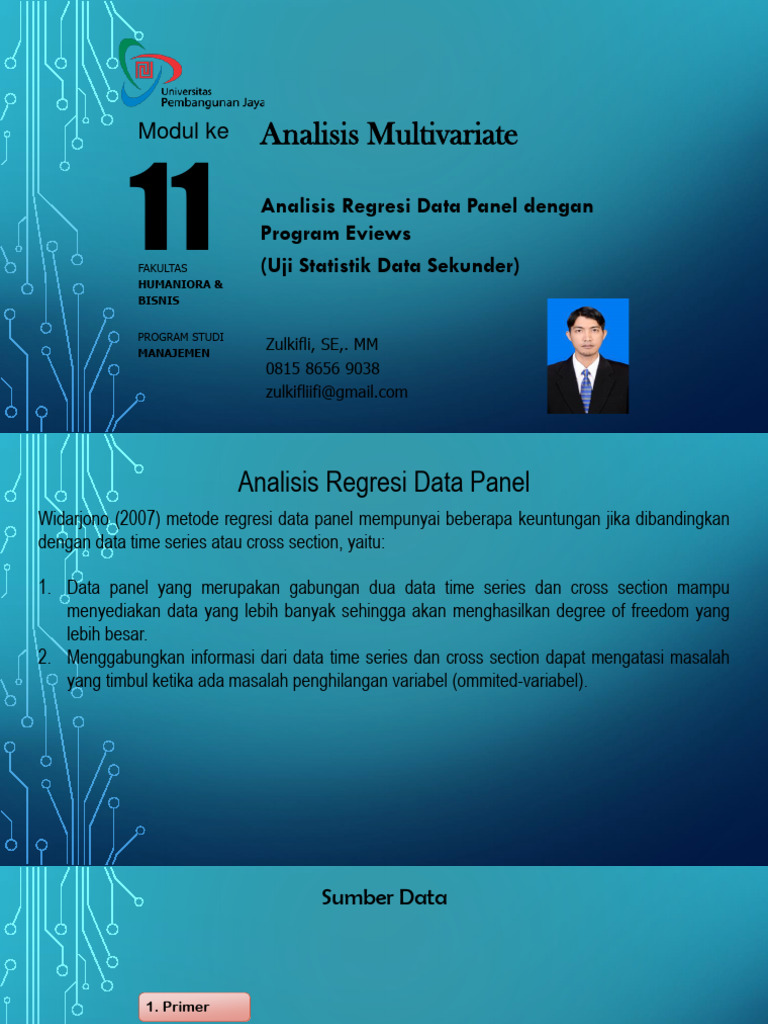 Analisis Regresi Data Panel dengan Eviews | PDF | Teknologi & Rekayasa
