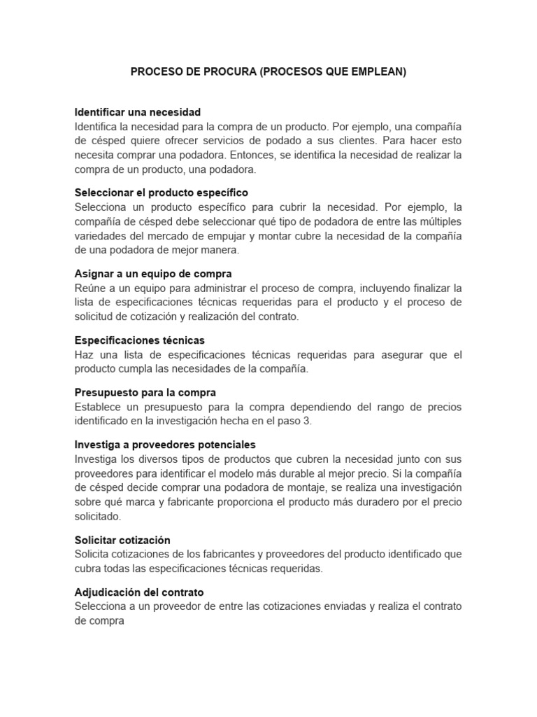 Proceso de Procura | PDF