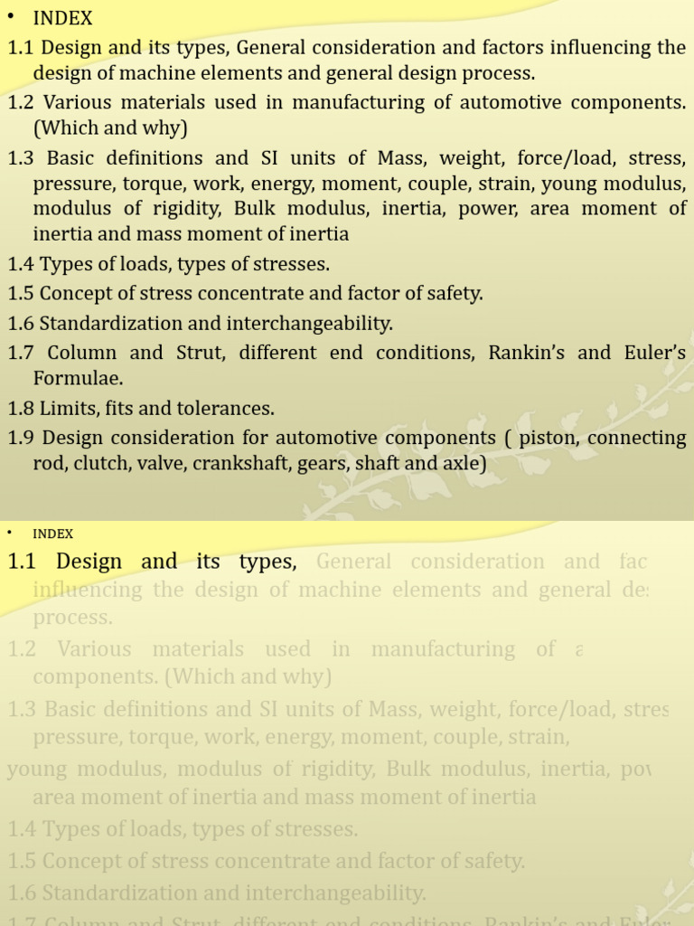 Design and Drafting For Automobile | PDF | Stress (Mechanics) | Force