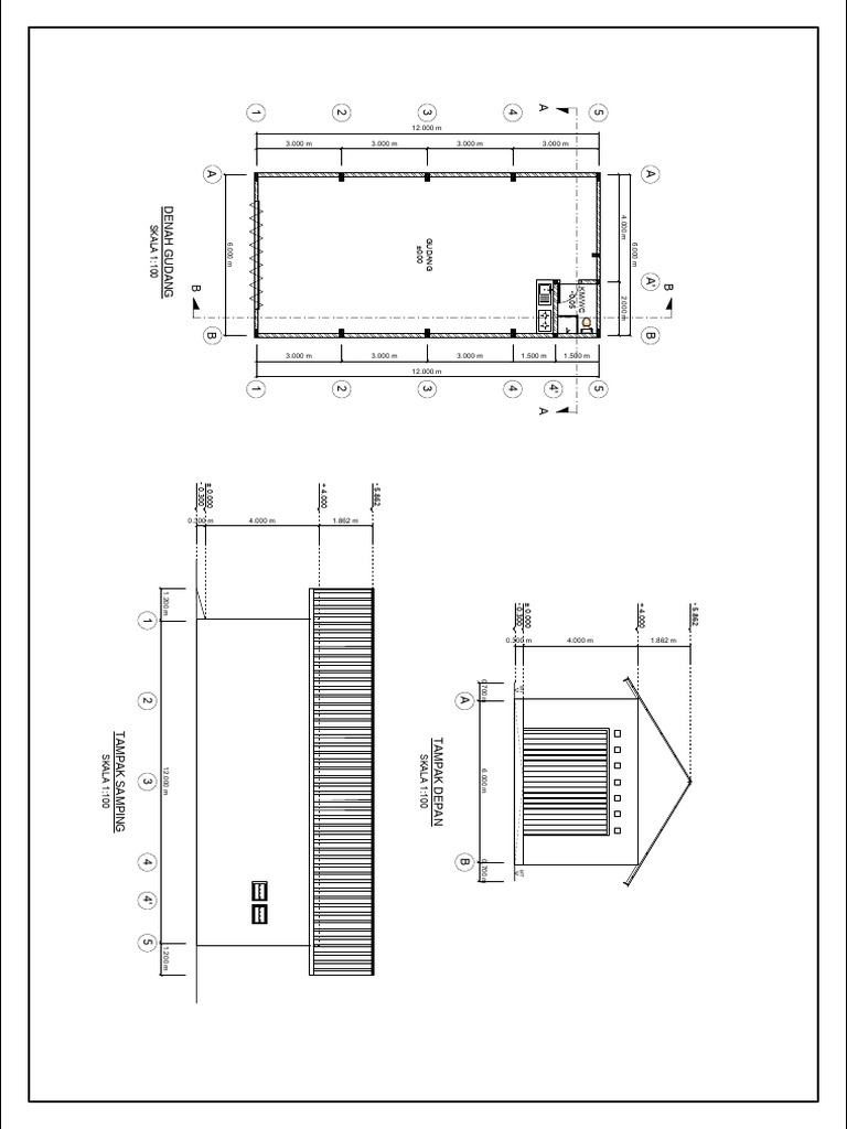 Rencana Atap dan Struktur Spandek | PDF