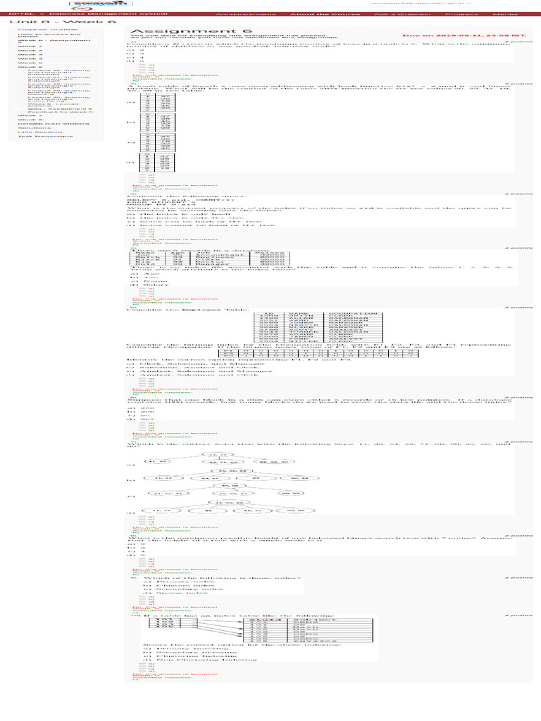 Noc19 cs46 Assignment Week 6 | PDF