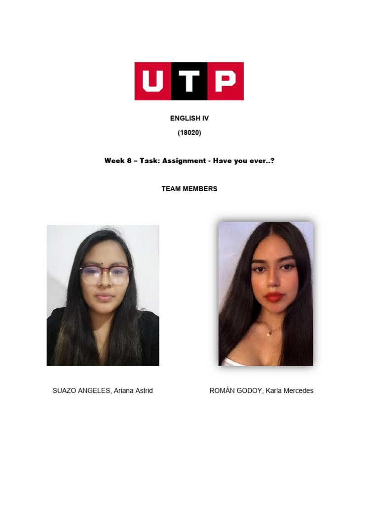 Week 8 - Task Assignment - Have you ever | PDF