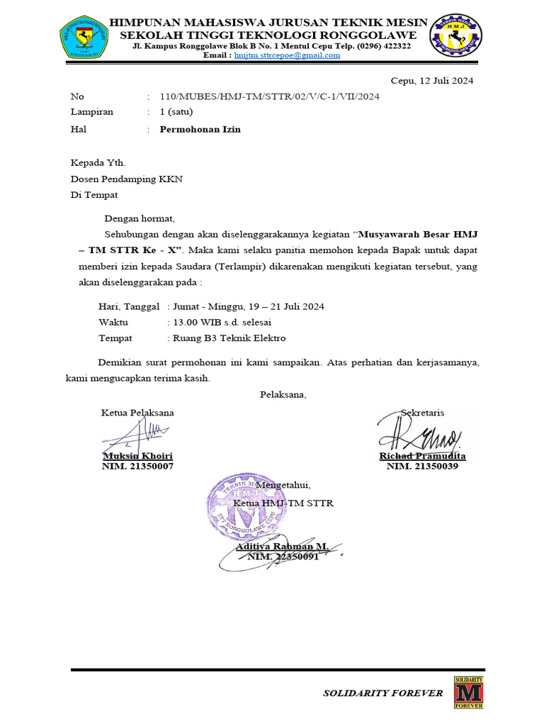 Surat Permohonan Izin KKN | PDF