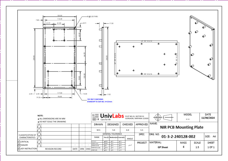 NEW - 01-3-2-240128-002 - NIR PCB Mounting Plate - 2024 | PDF