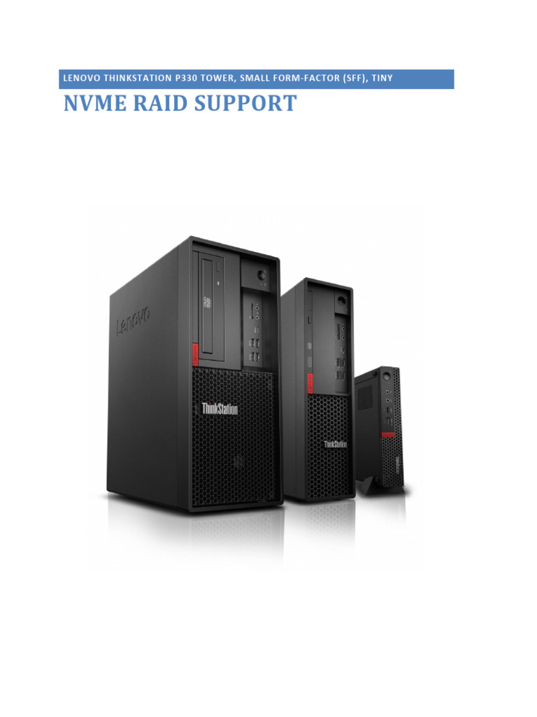 Thinkstation p330 Nvme Raid Setup v1.0 | PDF | Bios | Computer Engineering