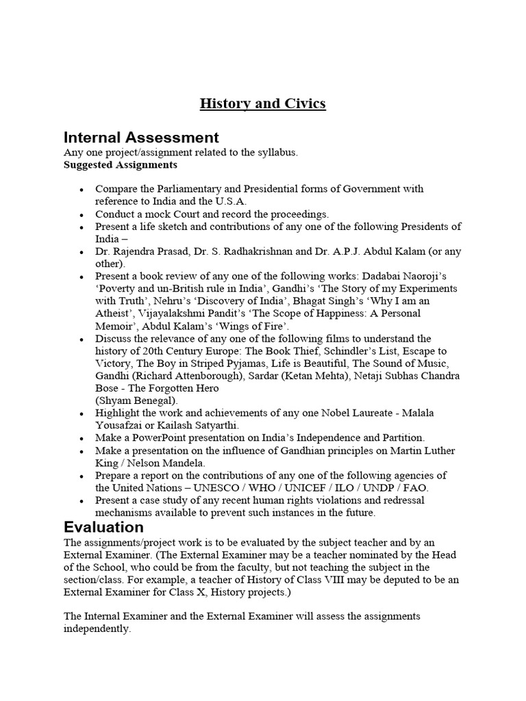 Internal Assesment Class X Syllabus | PDF | Educational Assessment | Ammonium