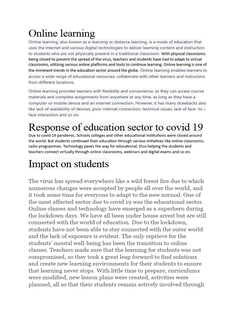 Online Learning | PDF | Educational Technology | Distance Education