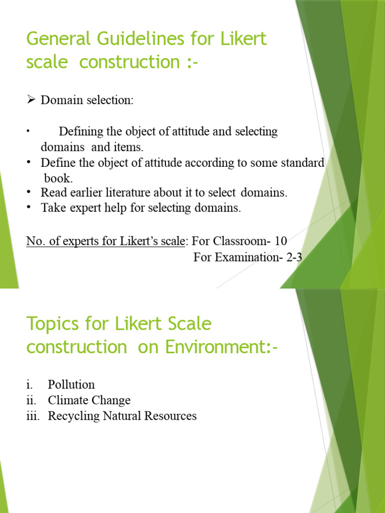 (CC 10) Likert Scale Construction On Environment (DR - Jhuma Mukherjee ...
