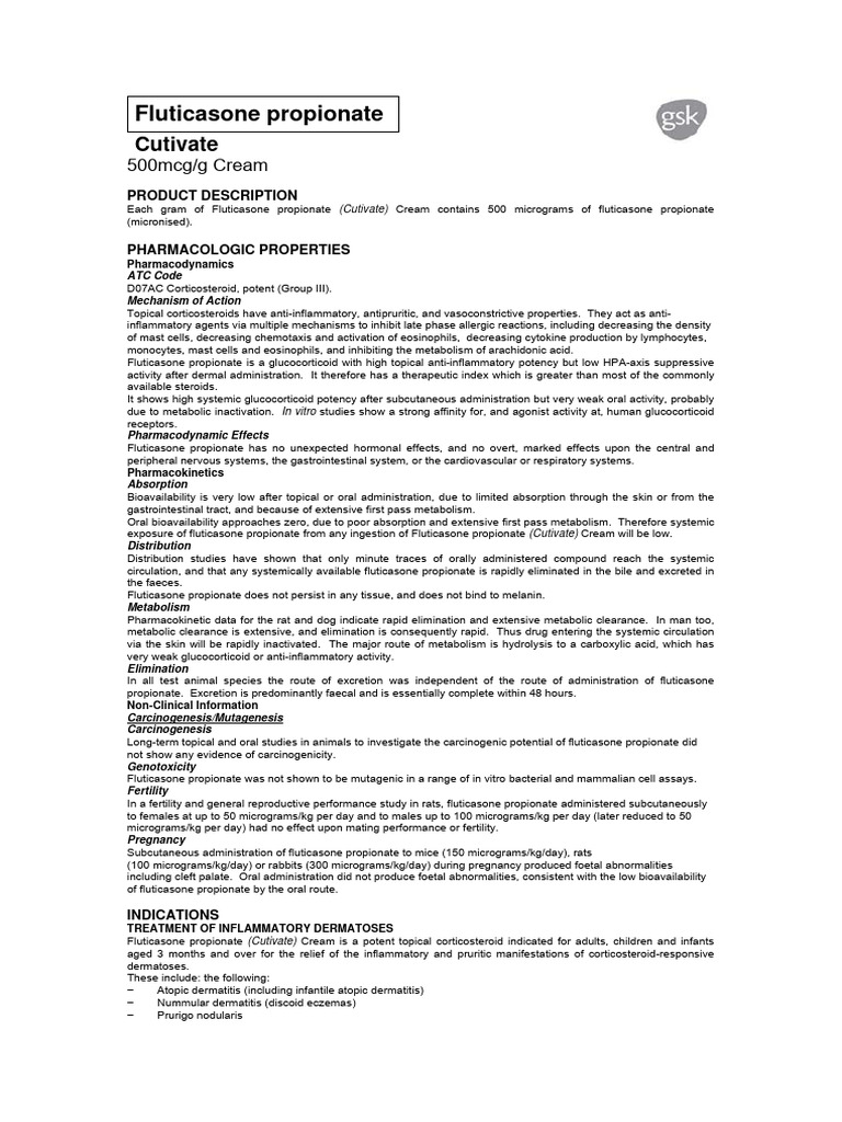 Cutivate Cream gds15 Ipi05 01 | PDF | Glucocorticoid | Dermatitis